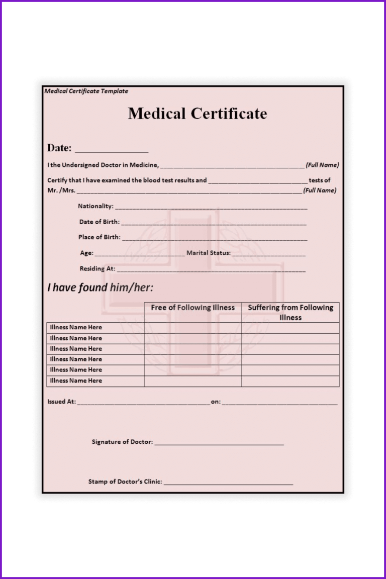 10 Best Doctor’s Notes Templates And Certificates In 10: Free ...