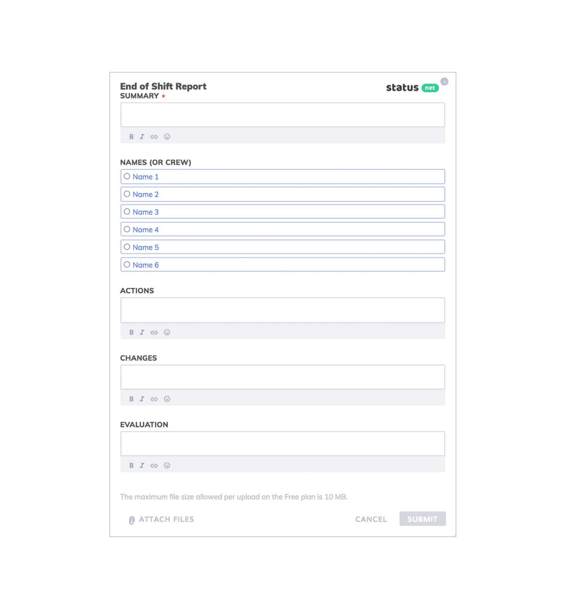 10 Best Examples Of End Of Shift Report Forms (Free) With Shift Report ...