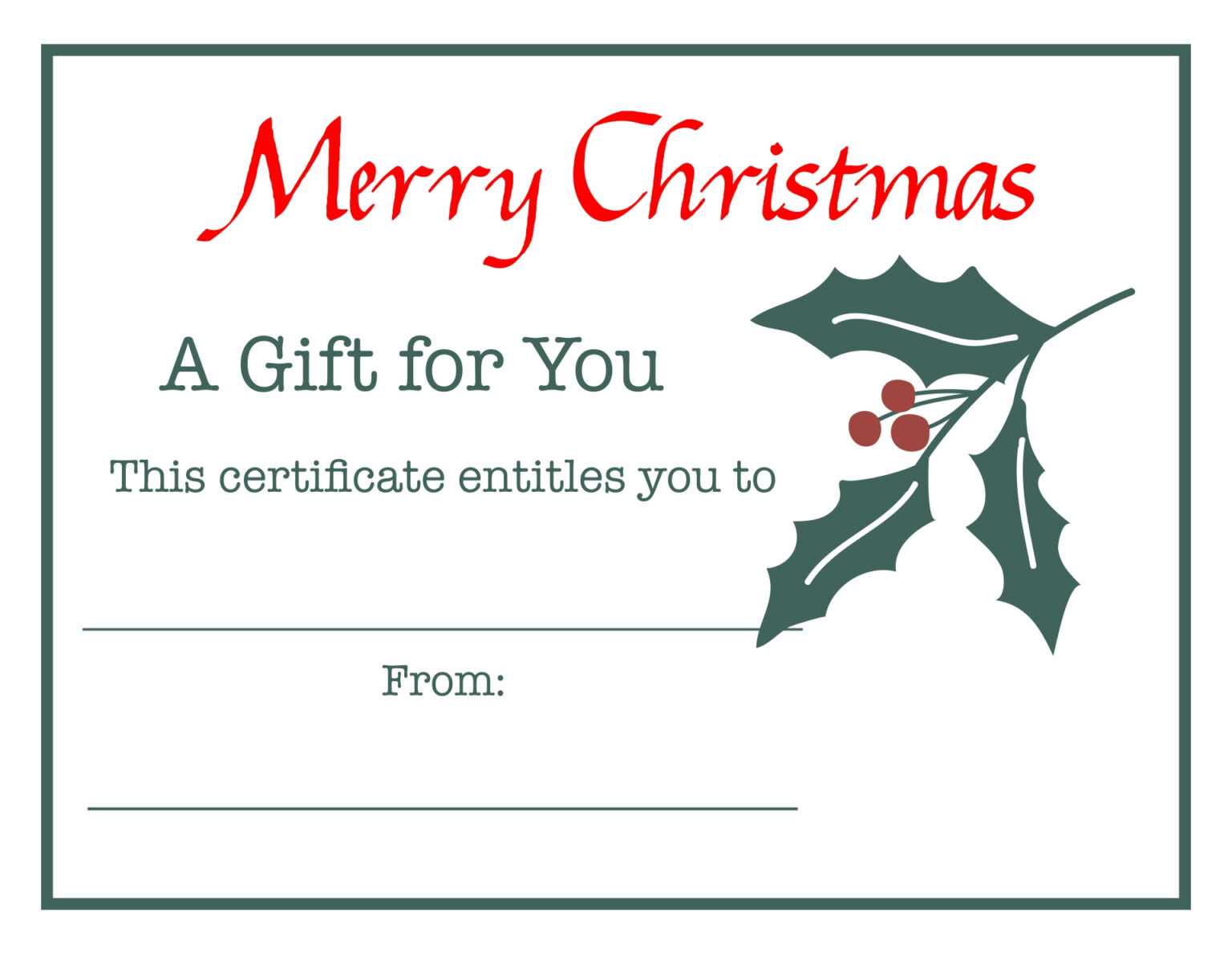 Homemade Christmas Gift Certificates Templates - Rebeccachulew.com