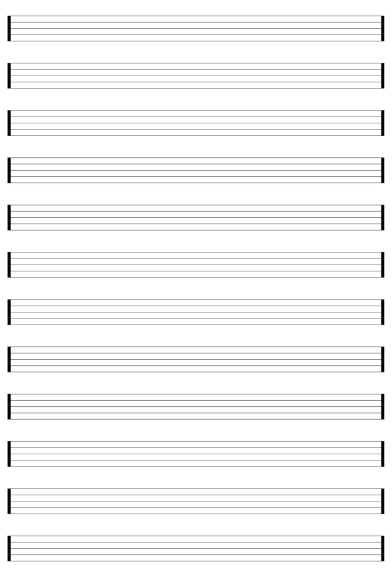 10 Best Free Printable Staff Paper Blank Sheet Music – Printablee ...