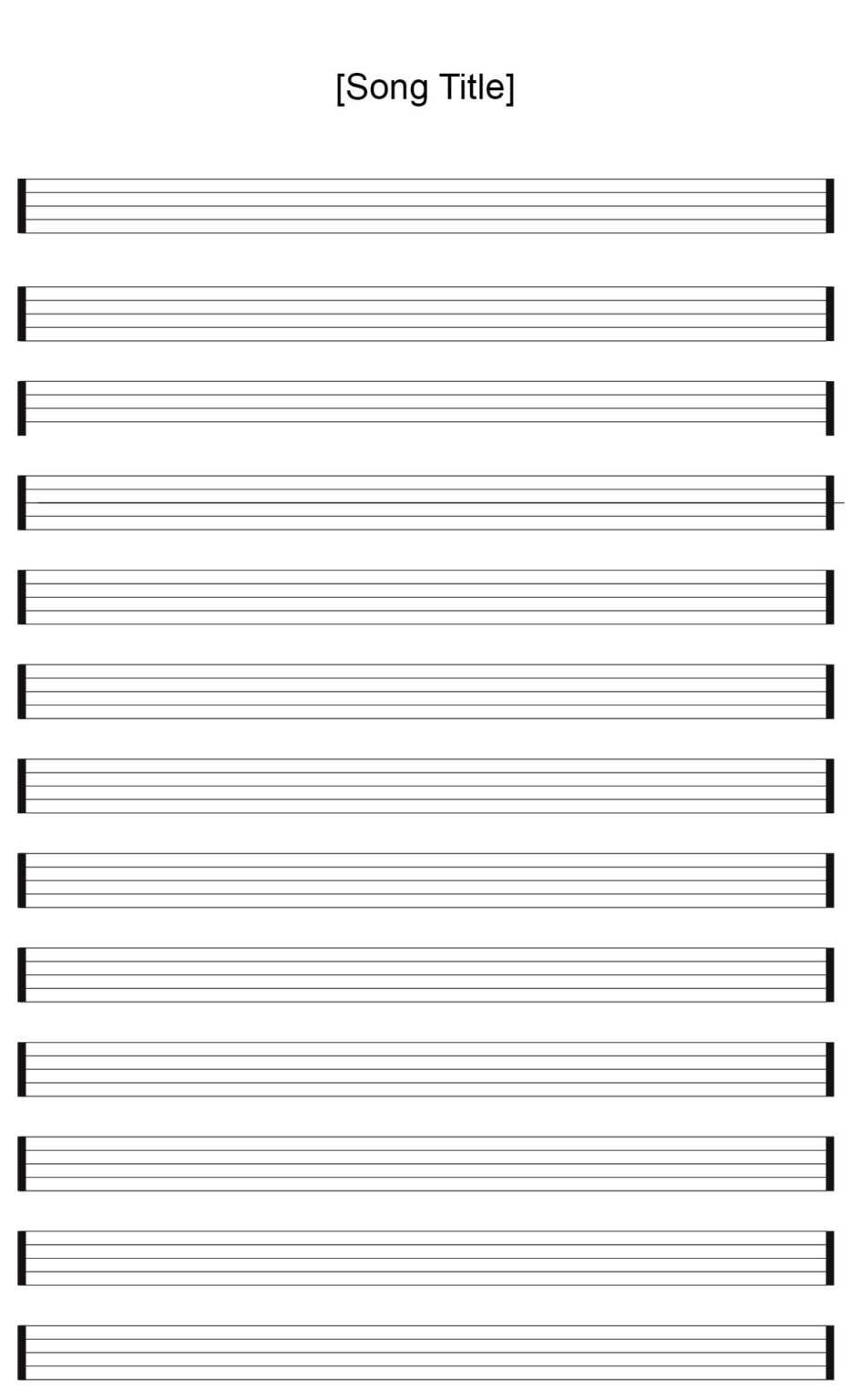 10 Best Free Printable Staff Paper Blank Sheet Music – Printablee ...