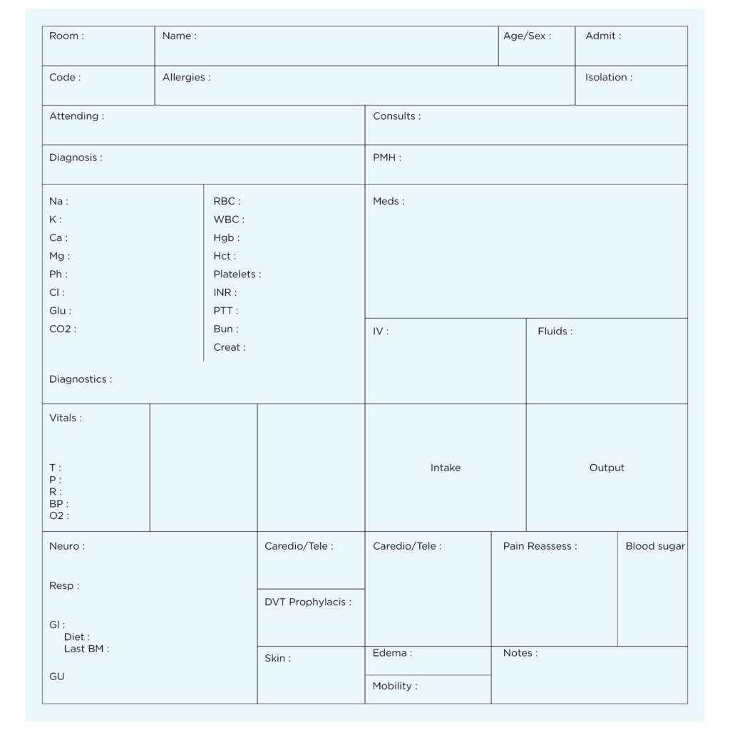 10 Best Med Surg Organization Sheet Printable – Printablee ...