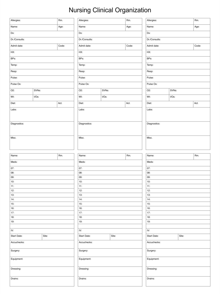 10 Best Med Surg Organization Sheet Printable – Printablee ...