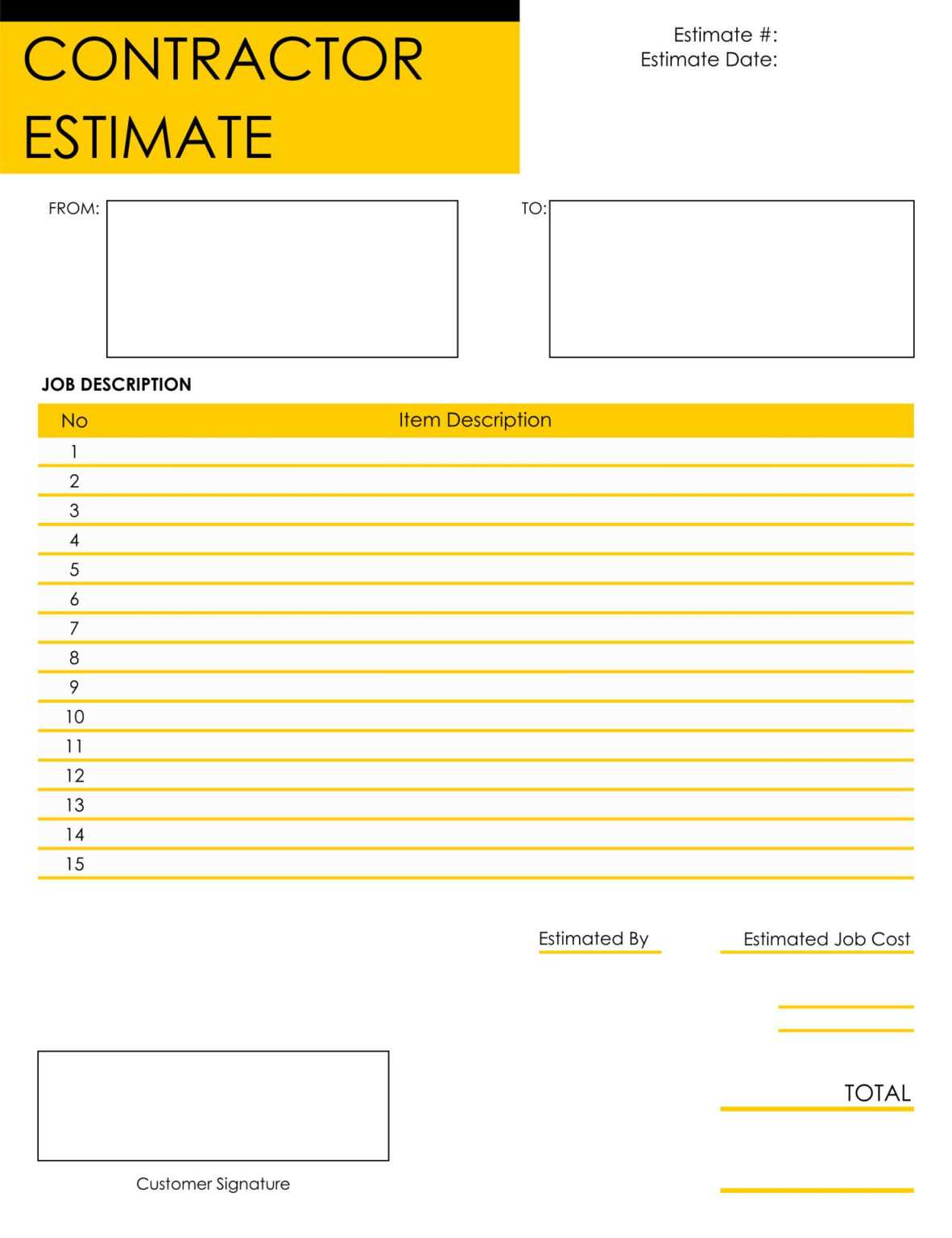 10 Best Printable Estimate Templates – Printablee - Rebeccachulew.com