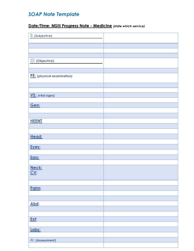 10 Blank SOAP Note Templates (+Examples) – TemplateArchive With Soap ...