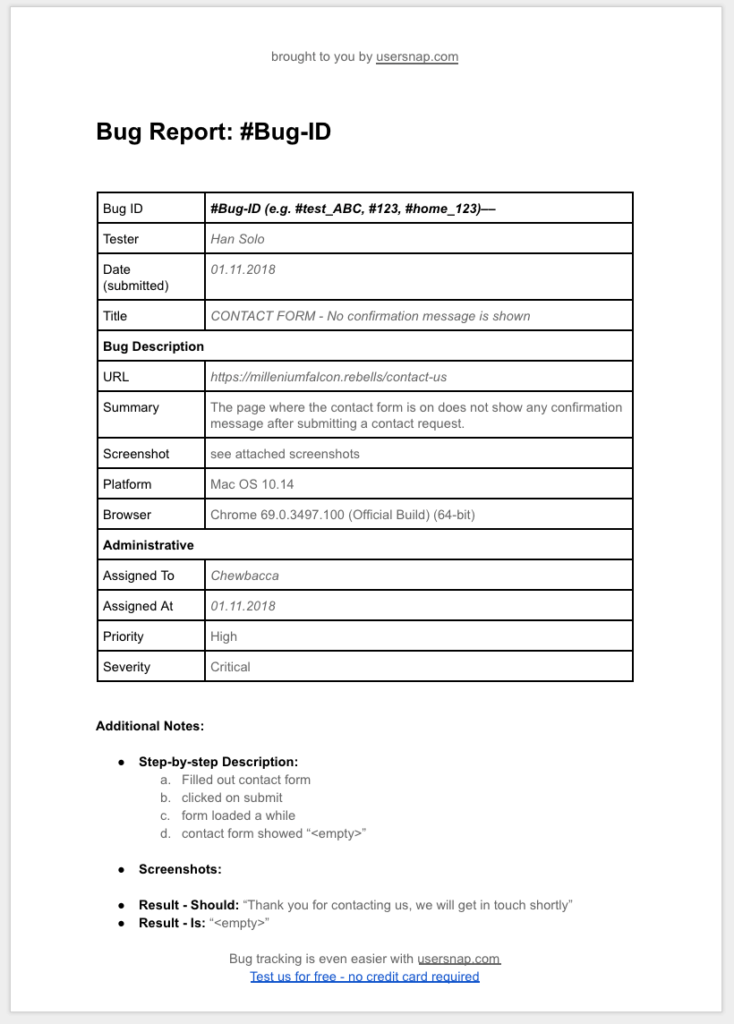 10 Bug Report Template Options That Will Skyrocket Your QA Process For ...