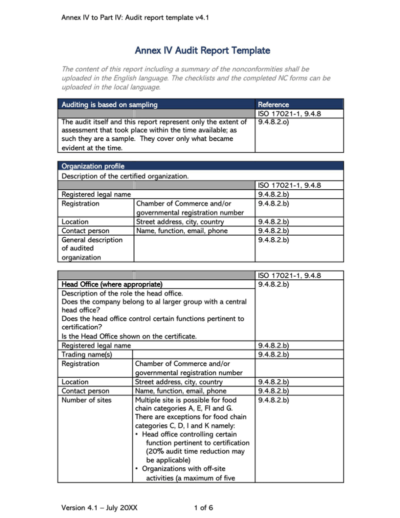 10 Free Audit Report Templates [Format] – Internal, External With ...