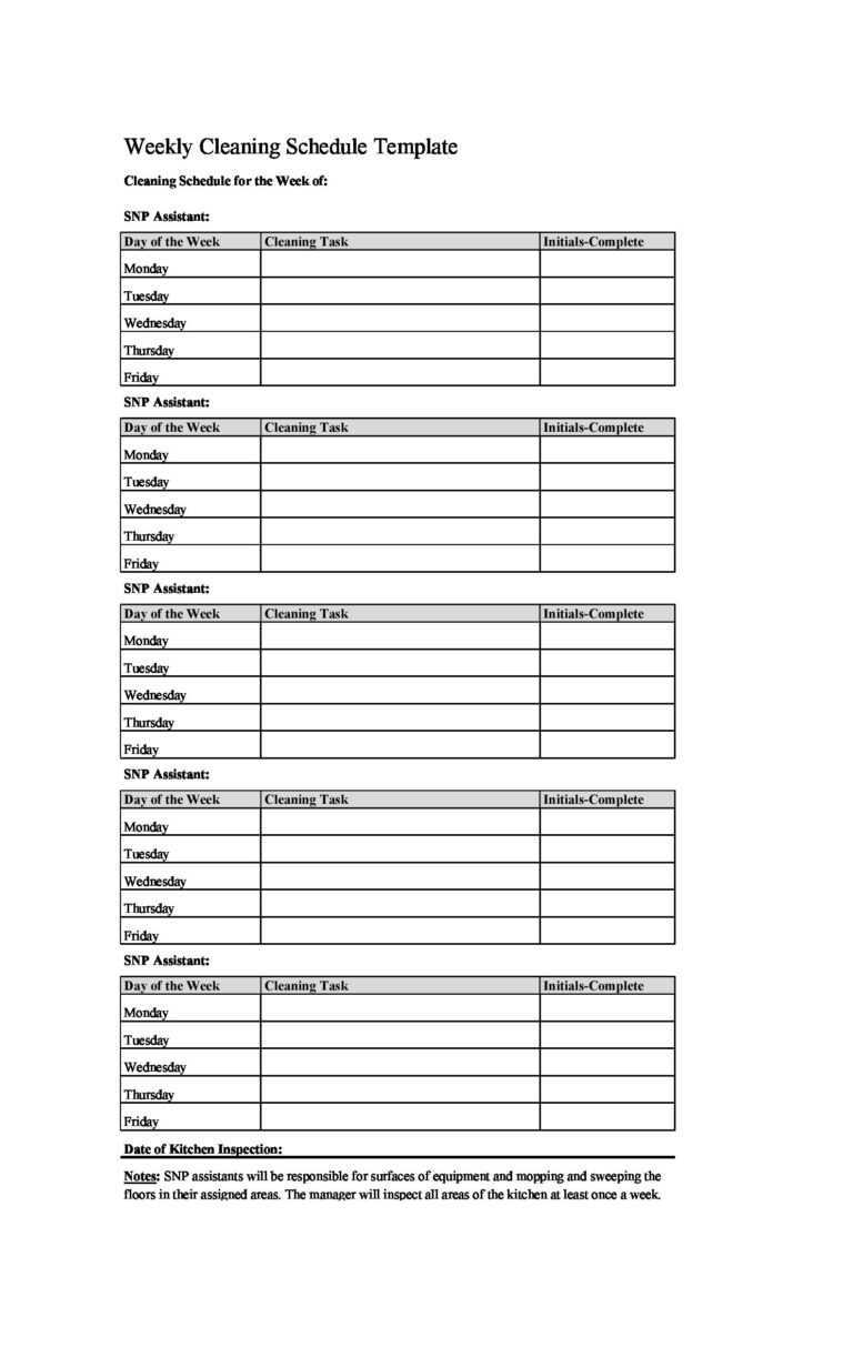 10 Free Cleaning Schedule Templates (Daily / Weekly / Monthly ...
