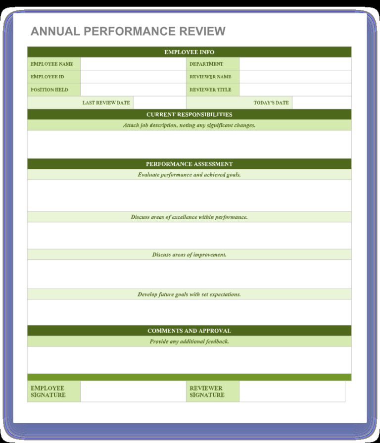 10+ Free Employee Performance Review Templates – Word, PDF With Regard ...
