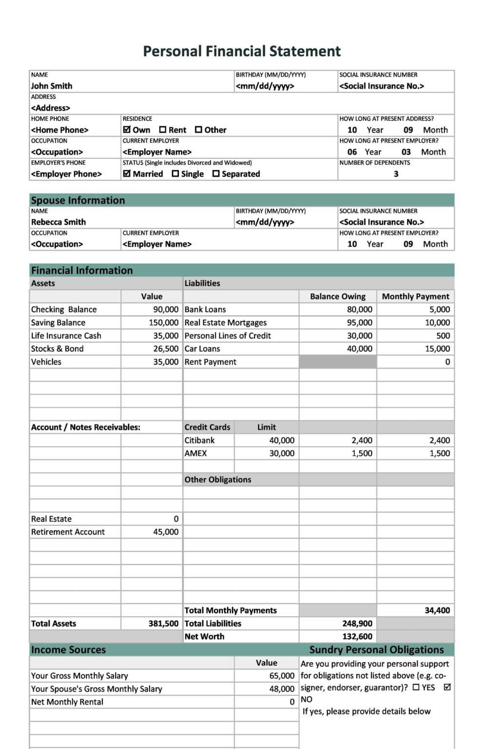Excel Financial Report Templates - Rebeccachulew.com