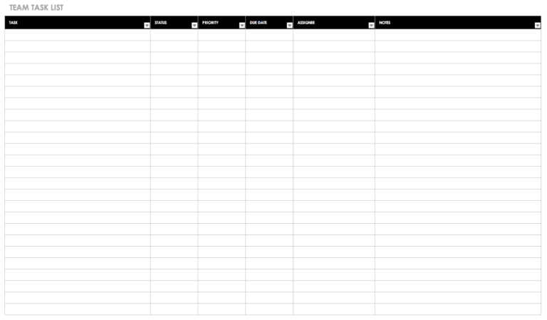 10+ Free Task And Checklist Templates Smartsheet Regarding Blank Scheme ...