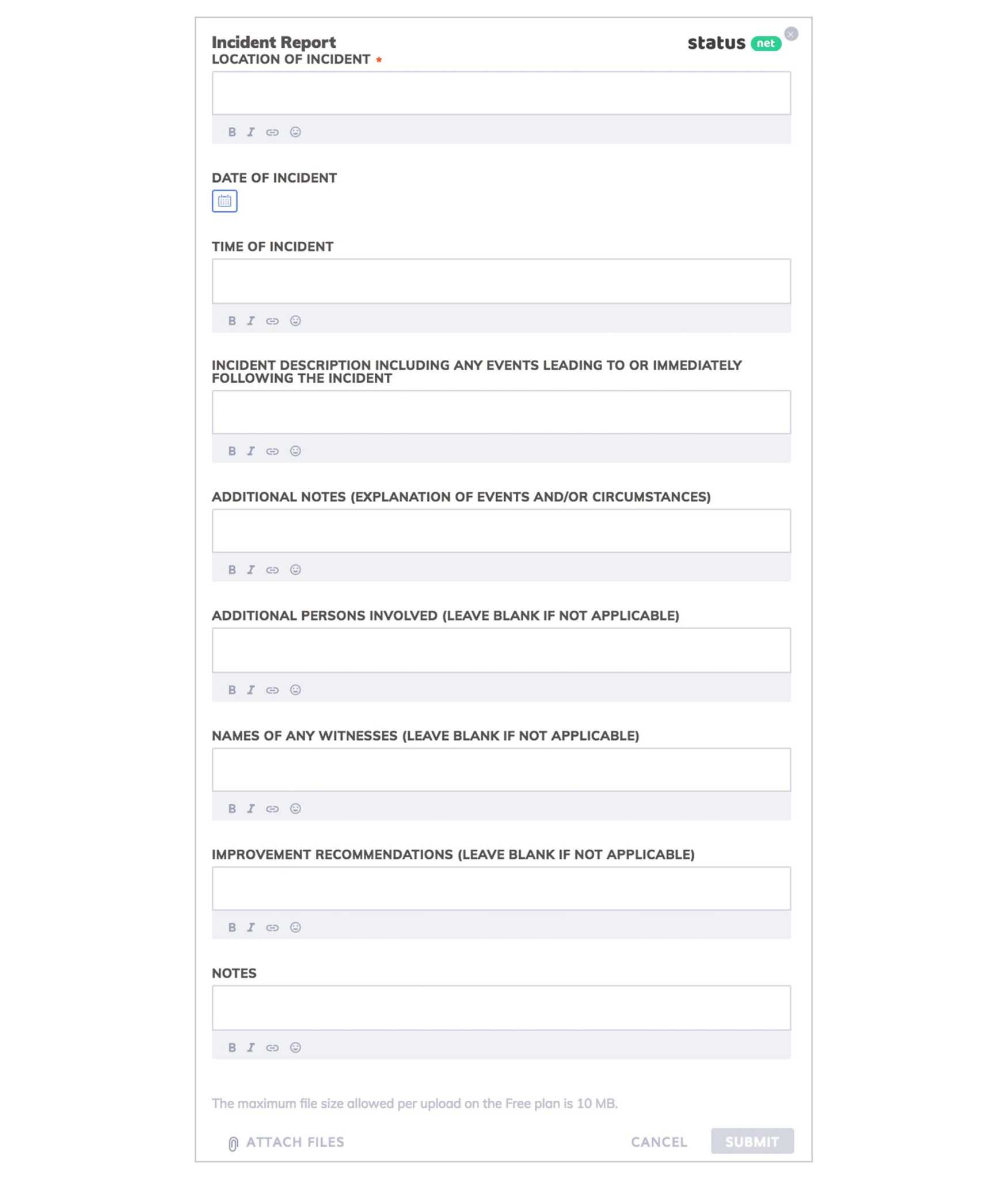 10 Key Elements Of A Near Miss Report [Free Form Templates] Inside Near ...