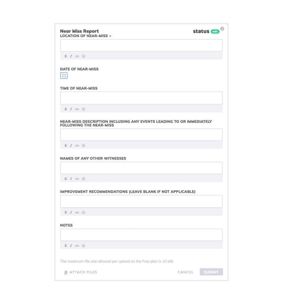 10 Key Elements Of A Near Miss Report [Free Form Templates] Regarding ...