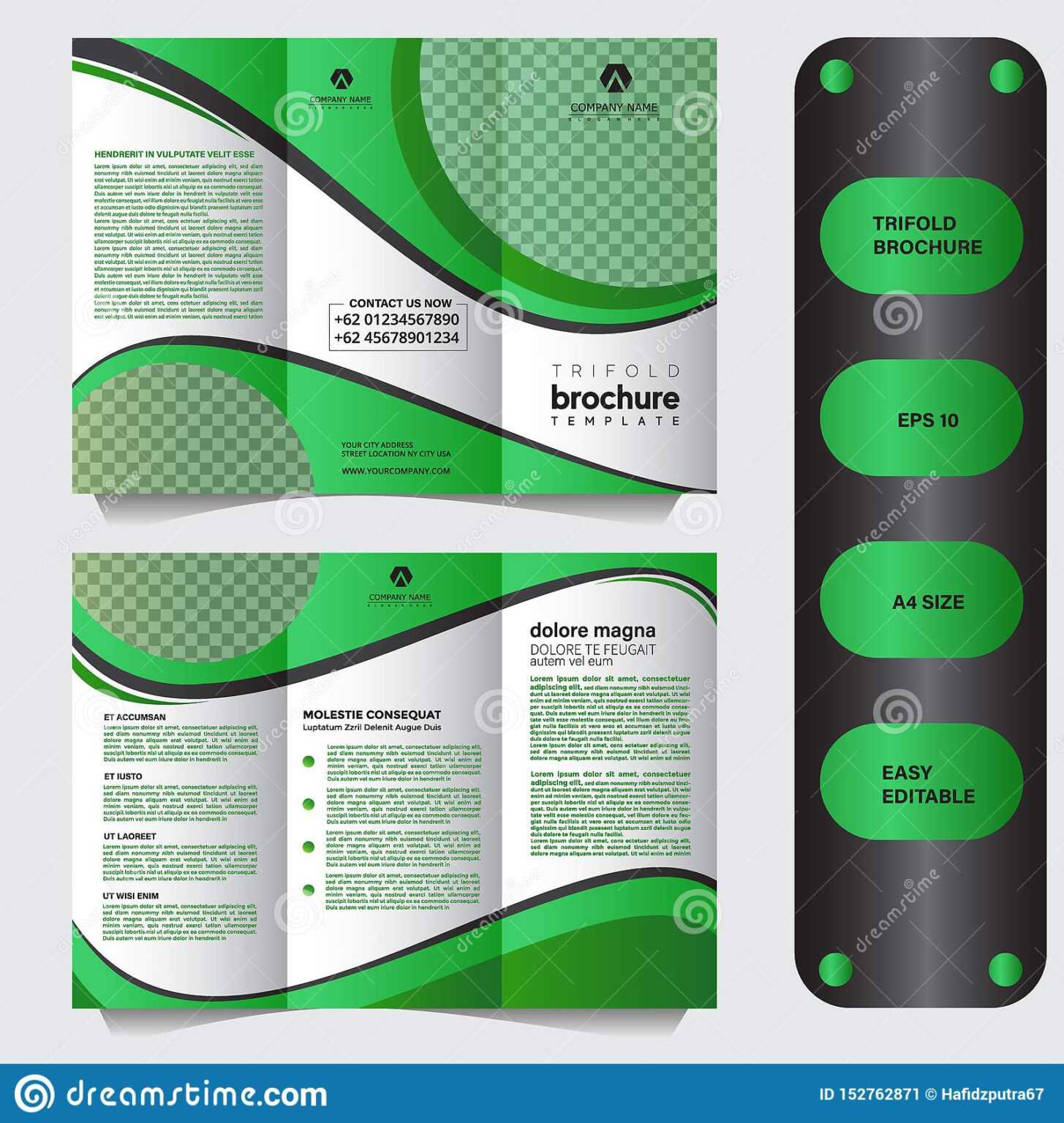 10 Page Business Three Fold Brochure Template, Modern And In 6 Panel ...