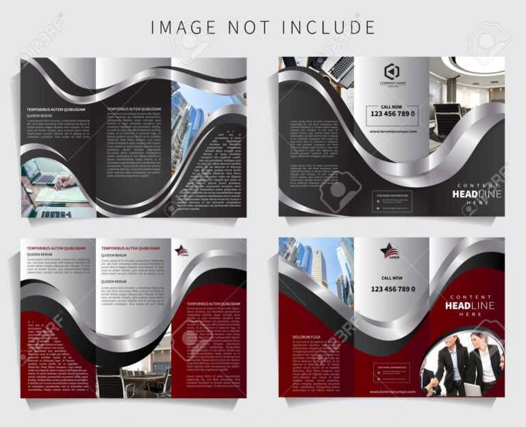 10 Page Trifold Brochure Template Set With A10 Size Royalty Free SVG ...