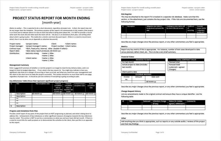10+ Printable Construction Report Formats In MS Word With Regard To Engineering Progress Report ...