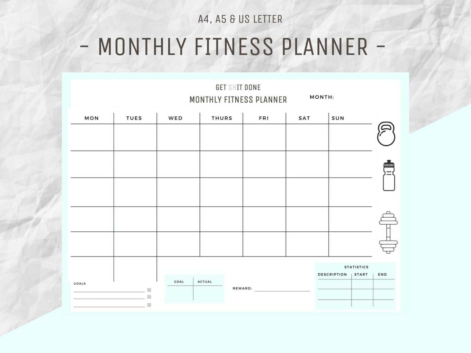 10 Printable Workout Calendars To Help You Crush Your Goals Within ...