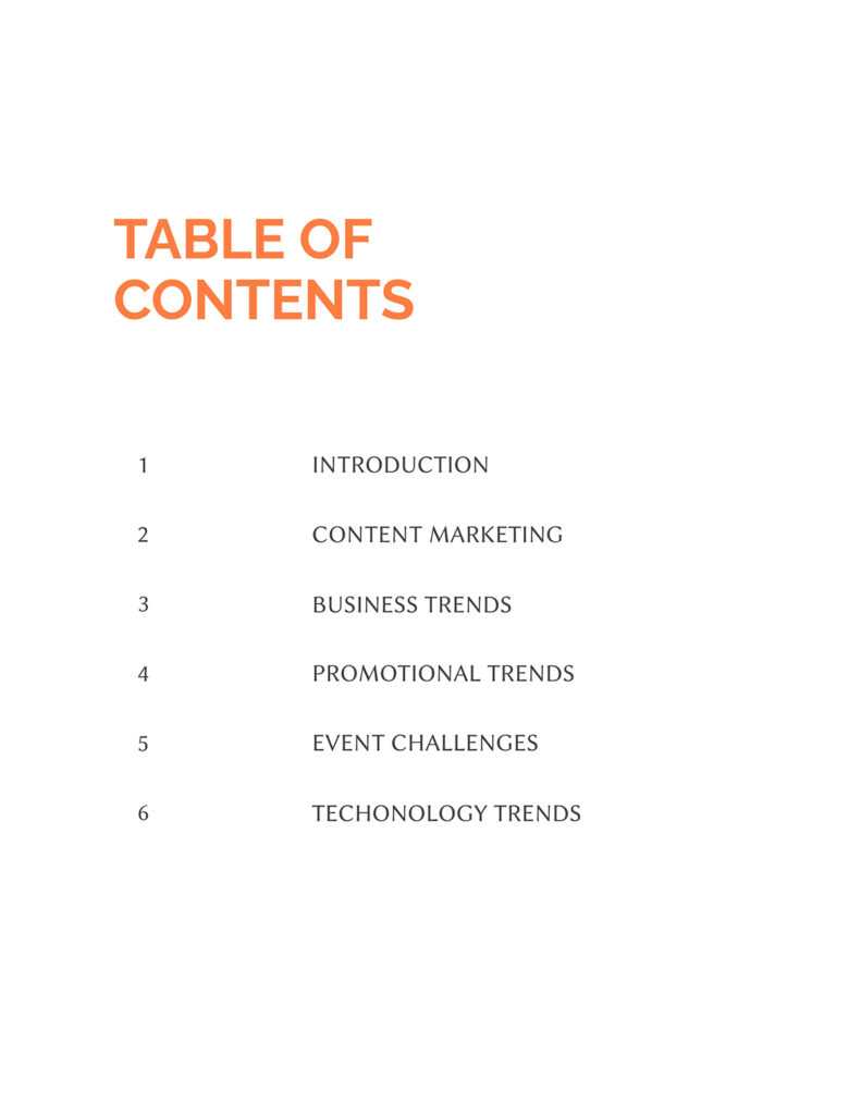 10 Professional Table Of Contents Templates [10 Update] With Regard To ...