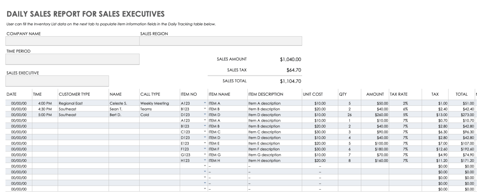 Sales Rep Visit Report Template - Rebeccachulew.com