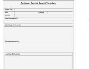 Customer Contact Report Template - Rebeccachulew.com