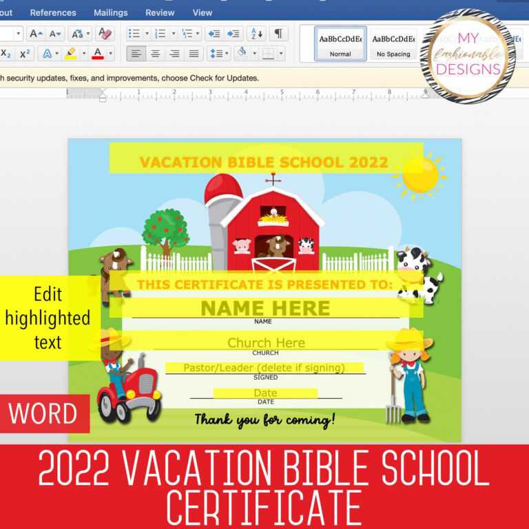 free vbs certificate templates - Rebeccachulew.com