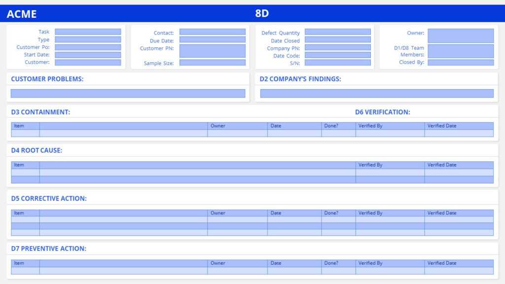 10D Analysis One Page PowerPoint Template With 8D Report Template ...