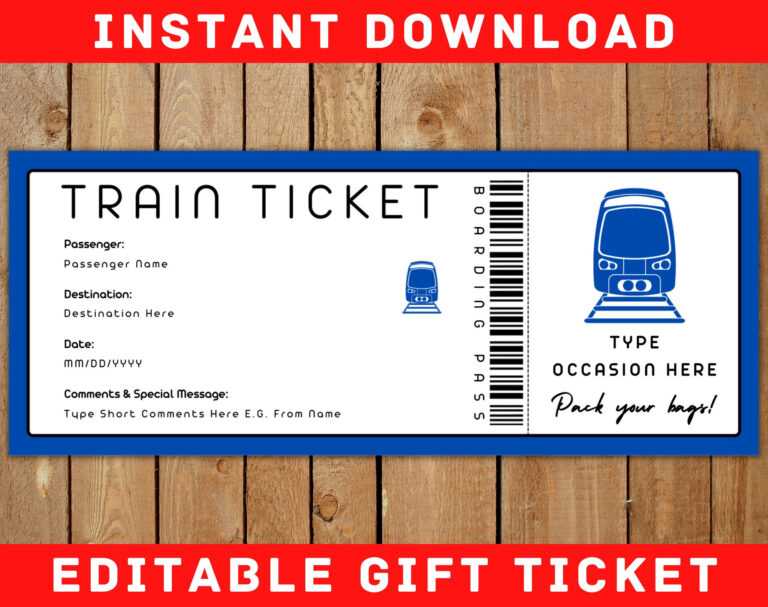 Any Occasion Editable Train Ticket Fake Boarding Pass Gift – Etsy UK ...