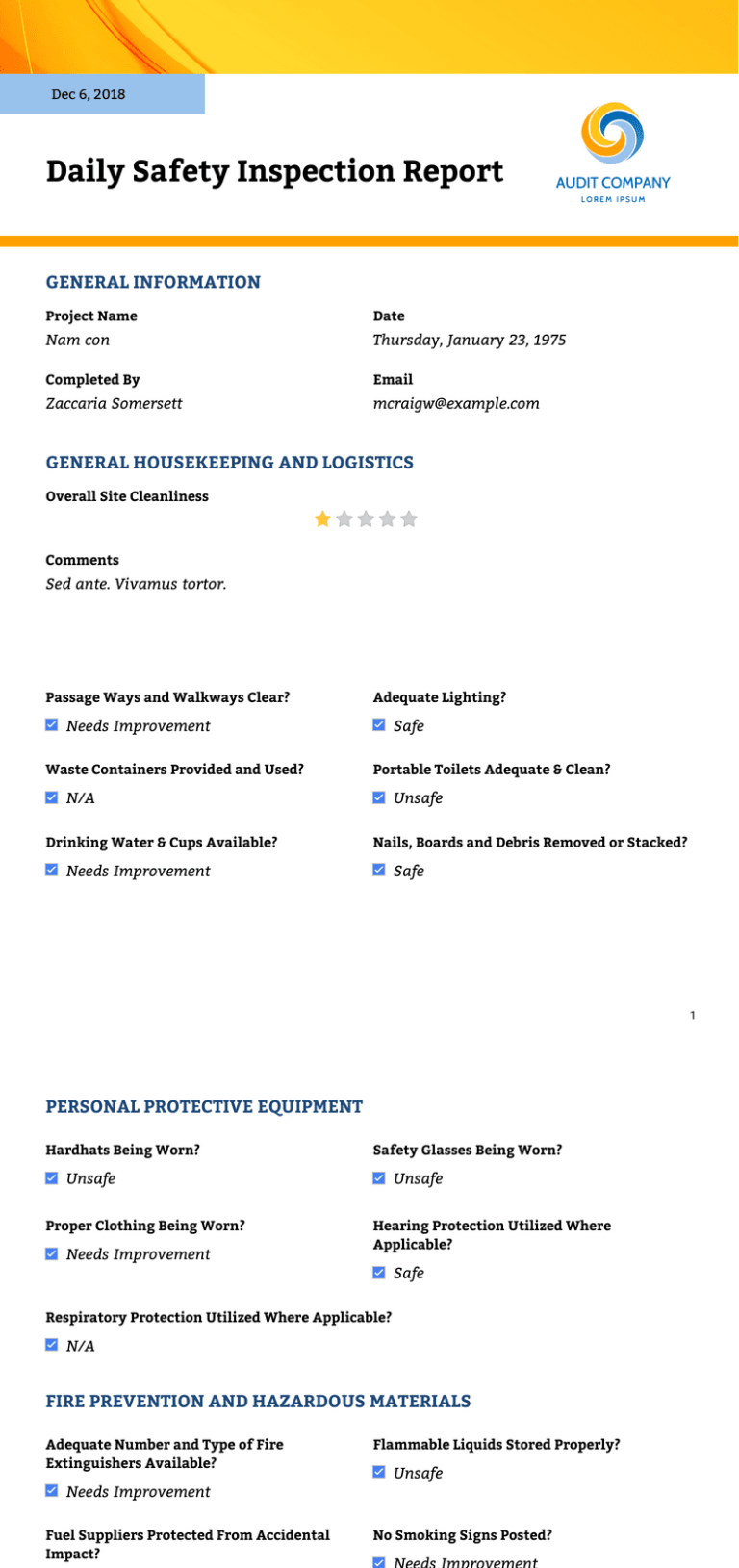 Audit Report Templates – PDF Templates Jotform For Data Center Audit ...
