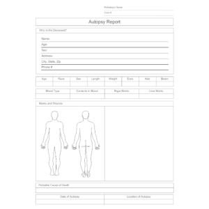 Autopsy Report Template - Rebeccachulew.com