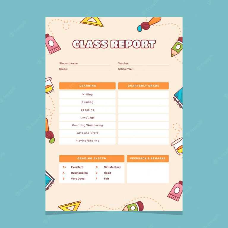 Student Report Card Template – Illustrator, PSD Template ...