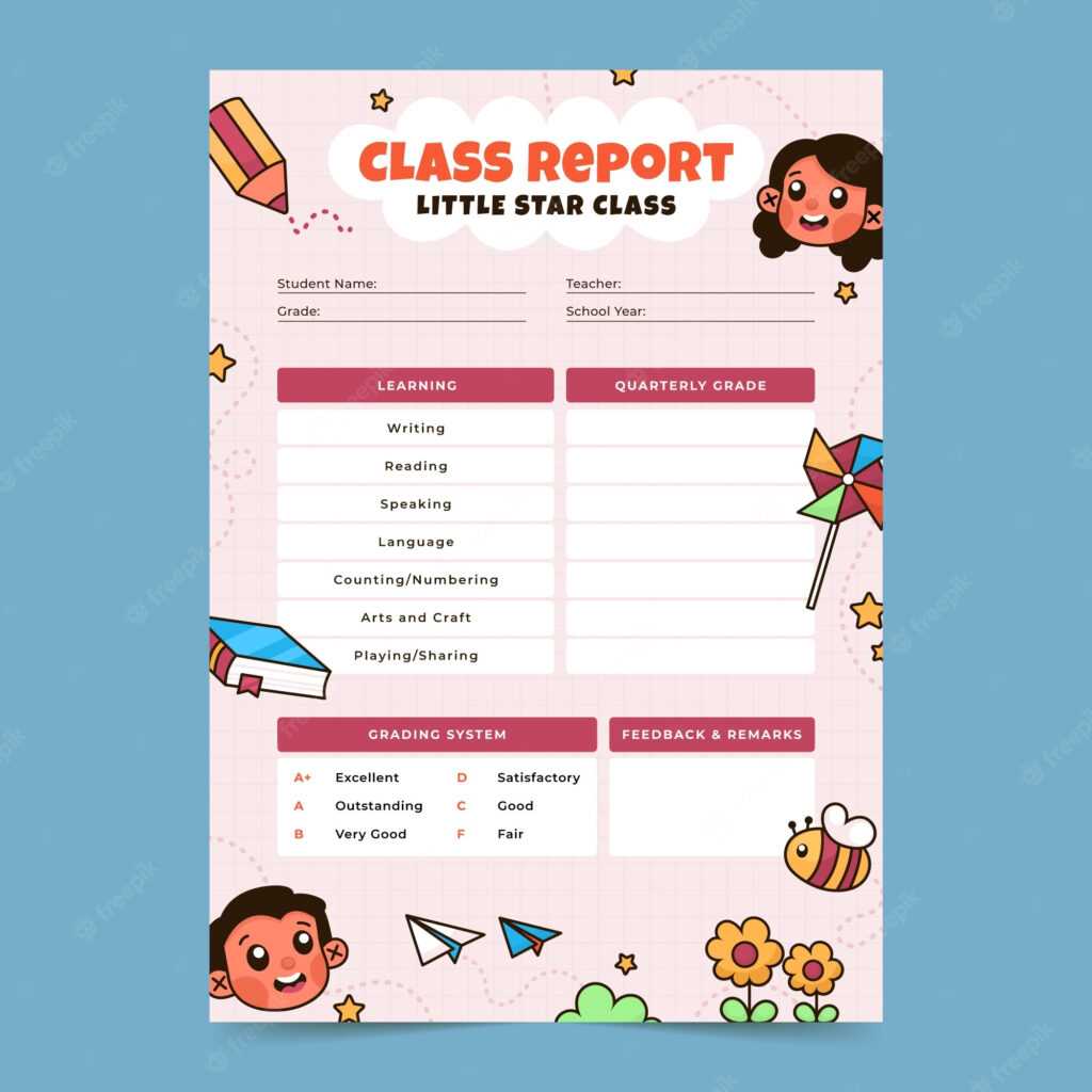 Student Report Card Template – Illustrator, PSD Template ...