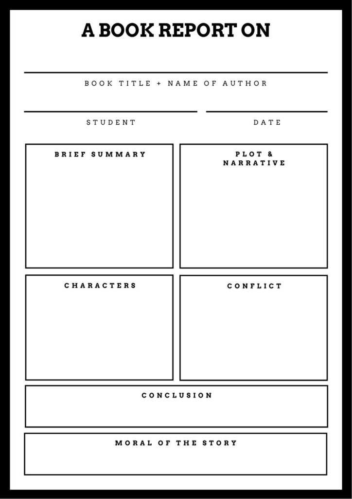 Black And White Minimalist Fiction Book Report – Templates By Canva In ...