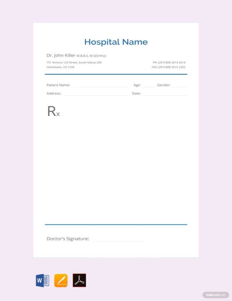 Blank Prescription Template – Google Docs, Word, Apple Pages, PDF For Blank Prescription Form ...