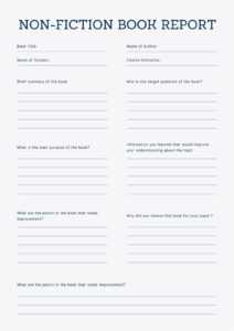 Blue Simple Non Fiction Book Report – Templates By Canva Within ...