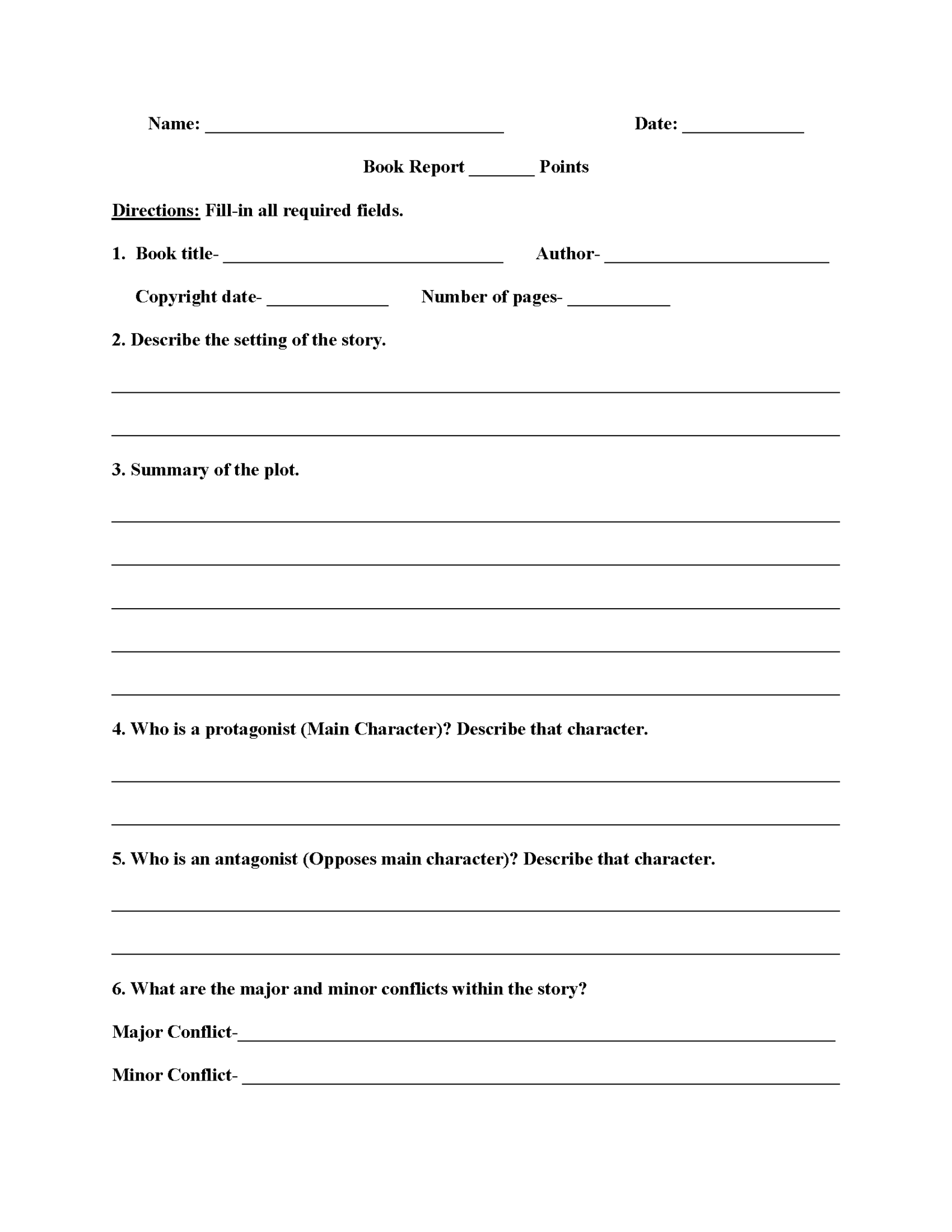 Book Report Worksheets High School Book Report Worksheets Within Book ...