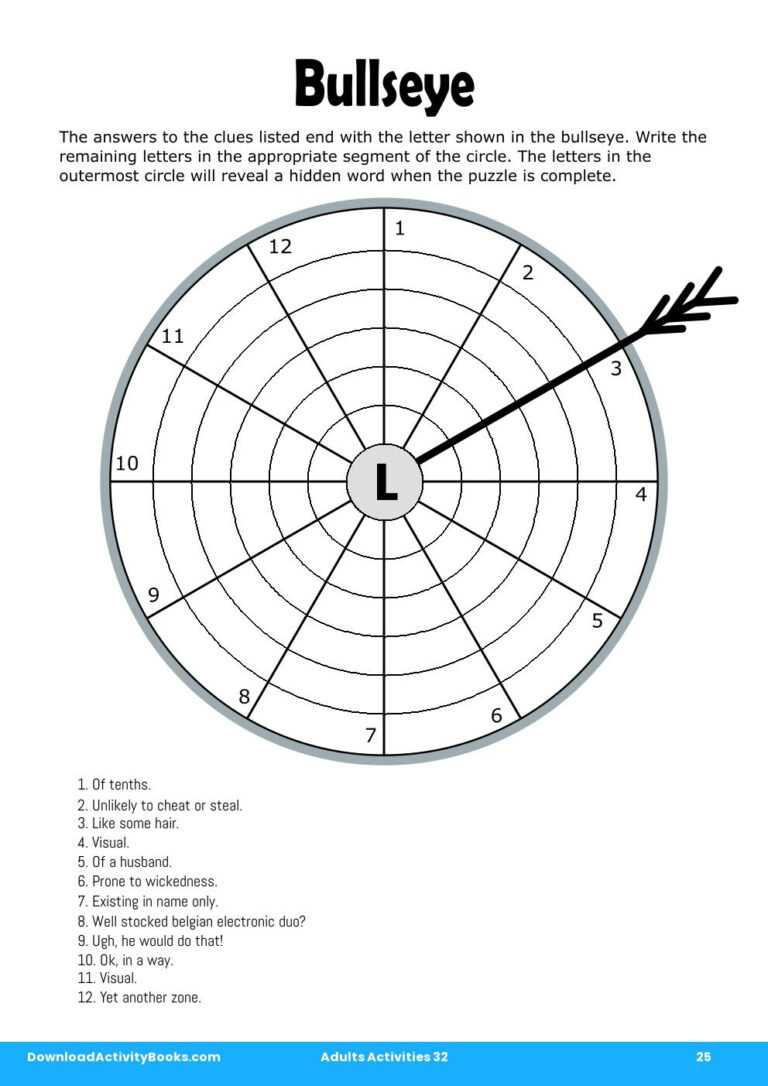 Bullseye In Adults Activities 10 Throughout Blank Performance Profile ...