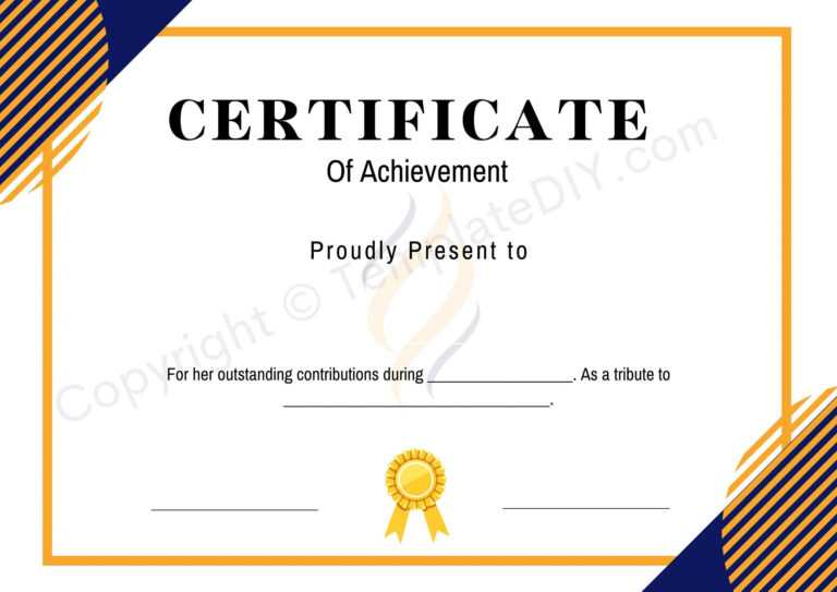 Certificate Of Achievement Blank Printable Template In PDF & Word ...