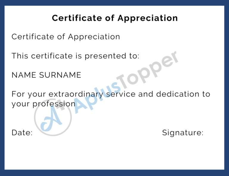 Certificate Of Appreciation Certificate Of Appreciation Format Inside ...