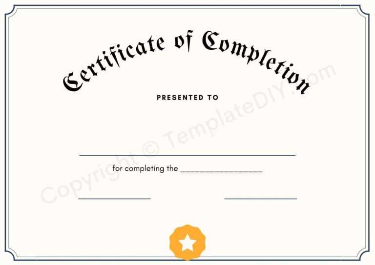 Certificate Of Completion Blank Printable Template In PDF & Word Within ...