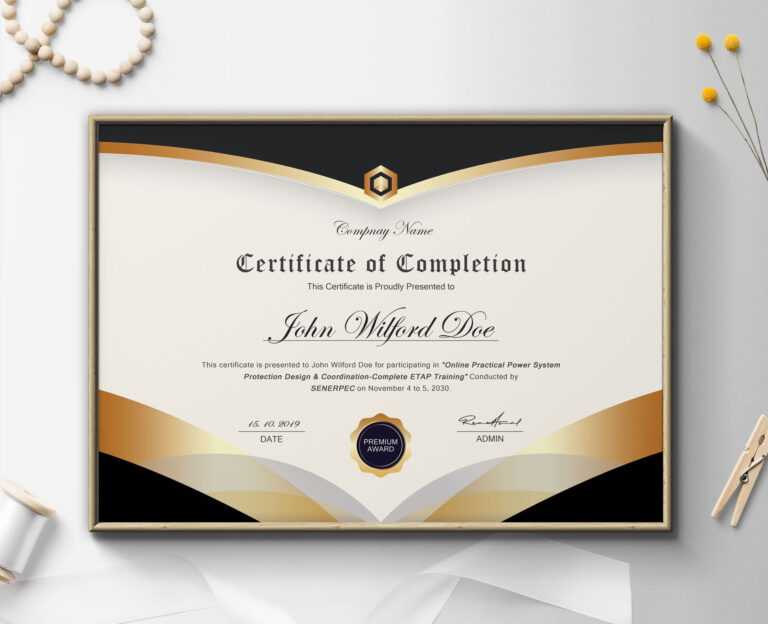 Certificate Of Completion Template Available In A10 And US – Etsy India ...
