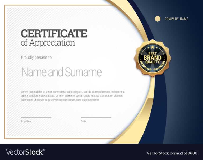Certificate Template Diploma Of Modern Design Vector Image With High ...