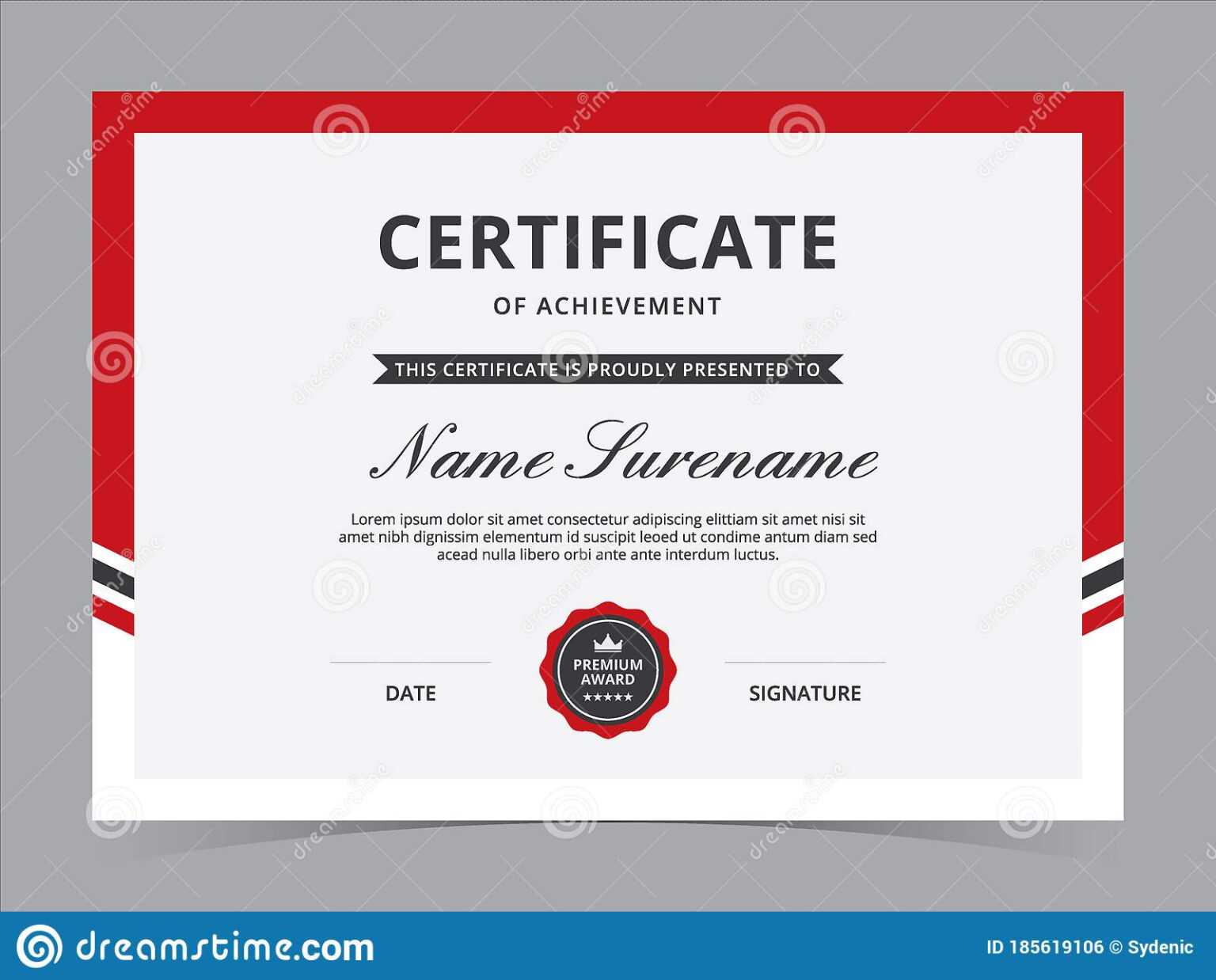 Certificate Template Vector Design Stock Vector – Illustration Of ...