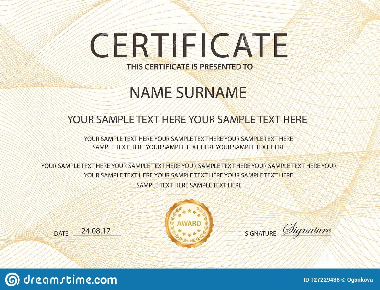 Certificate Vector Template - Rebeccachulew.com