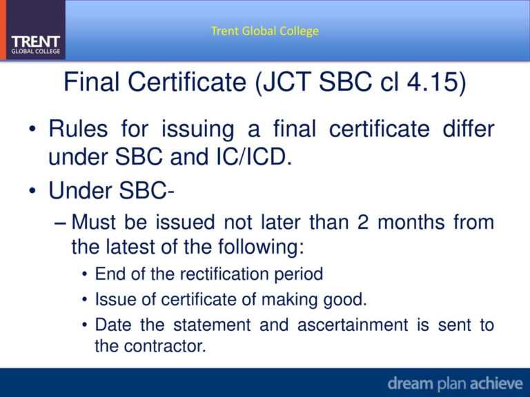 Certificates JCT 10 SBC Allows For 10 Different Kinds Of Within ...