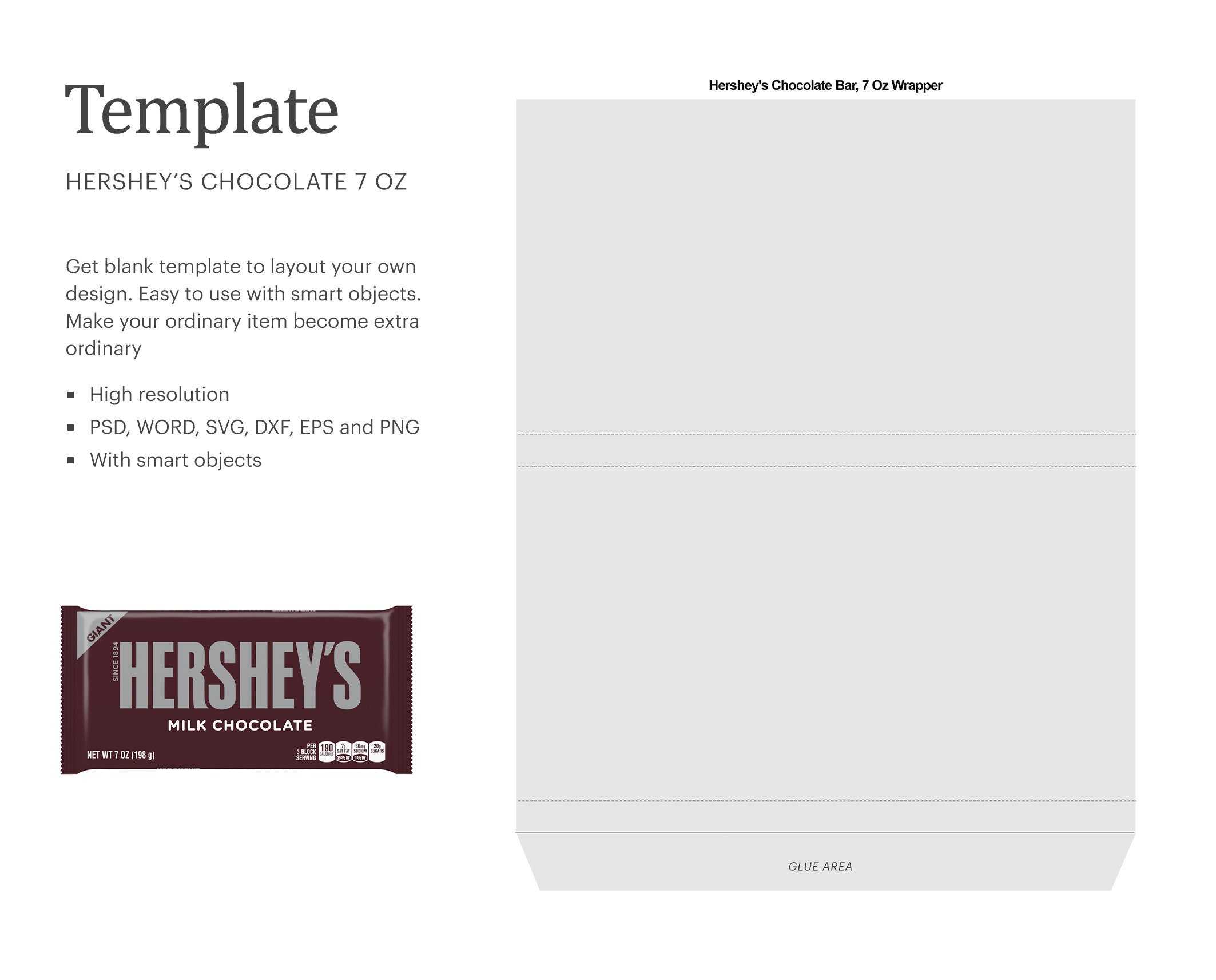 Chocolate Bar Wrapper Blank Template, Party Favor Chocolate Wrapper ...