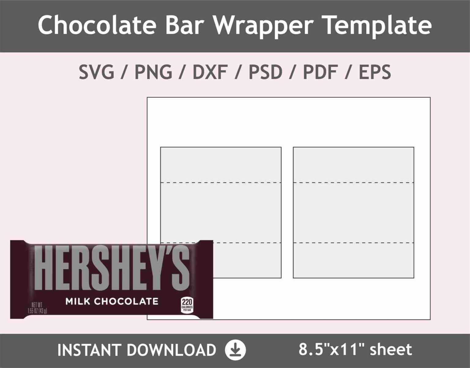 Chocolate Bar Wrapper Template Hershey Bar Wrapper Blank – Etsy With ...