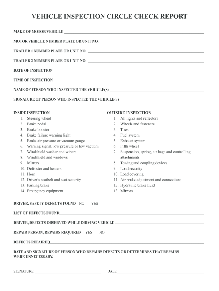 Circle Check Form: Fill Out & Sign Online DocHub Intended For Daily Inspection Report Template ...
