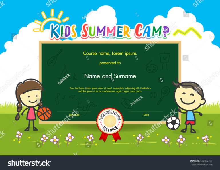 Summer Camp Certificate Template - Rebeccachulew.com