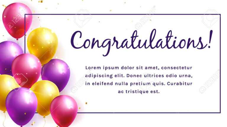 Congratulation Banner With Colorful Balloons And Space For Text On With ...