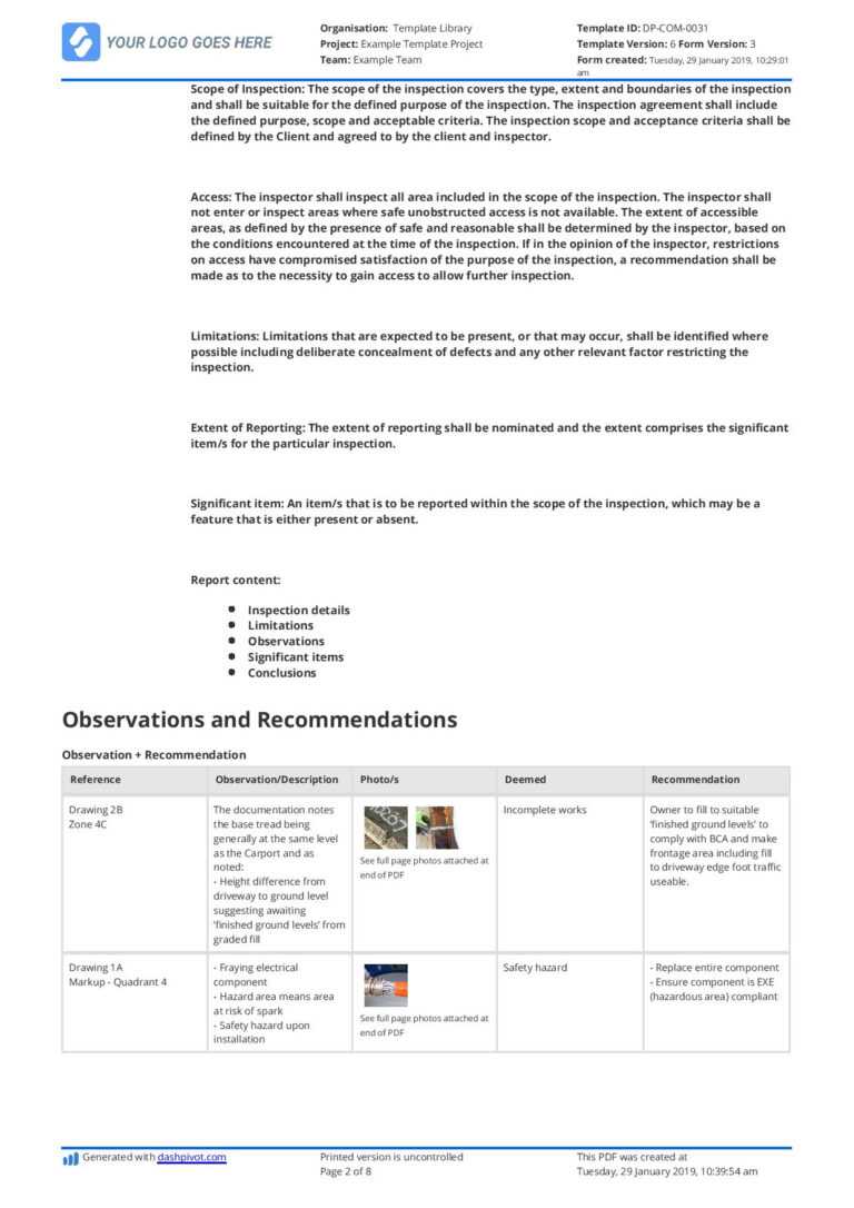 Construction Expert Witness Report Example And Editable Template ...